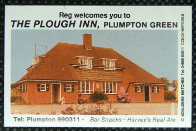 Matchbox label Bouldens Pub The Plough Inn Plumpton Green Lewes MM302 ...