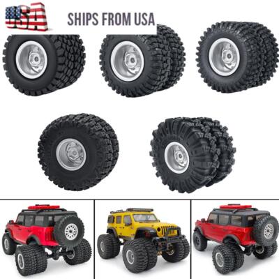 2x Front/Rear Dually Wheels Rims/Tires For RC 1:24 AXIAL SCX24 Crawlers ...