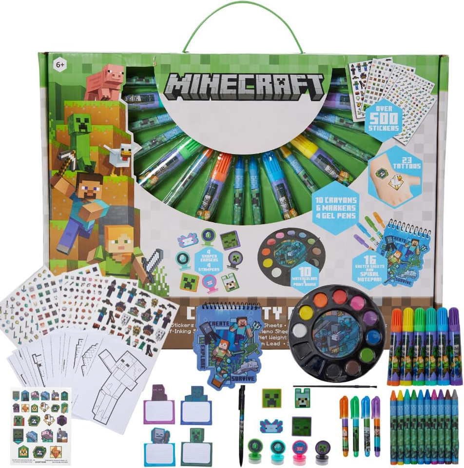 Minecraft Creativity Fun Kids Art Set for Coloring, Painting, and ...