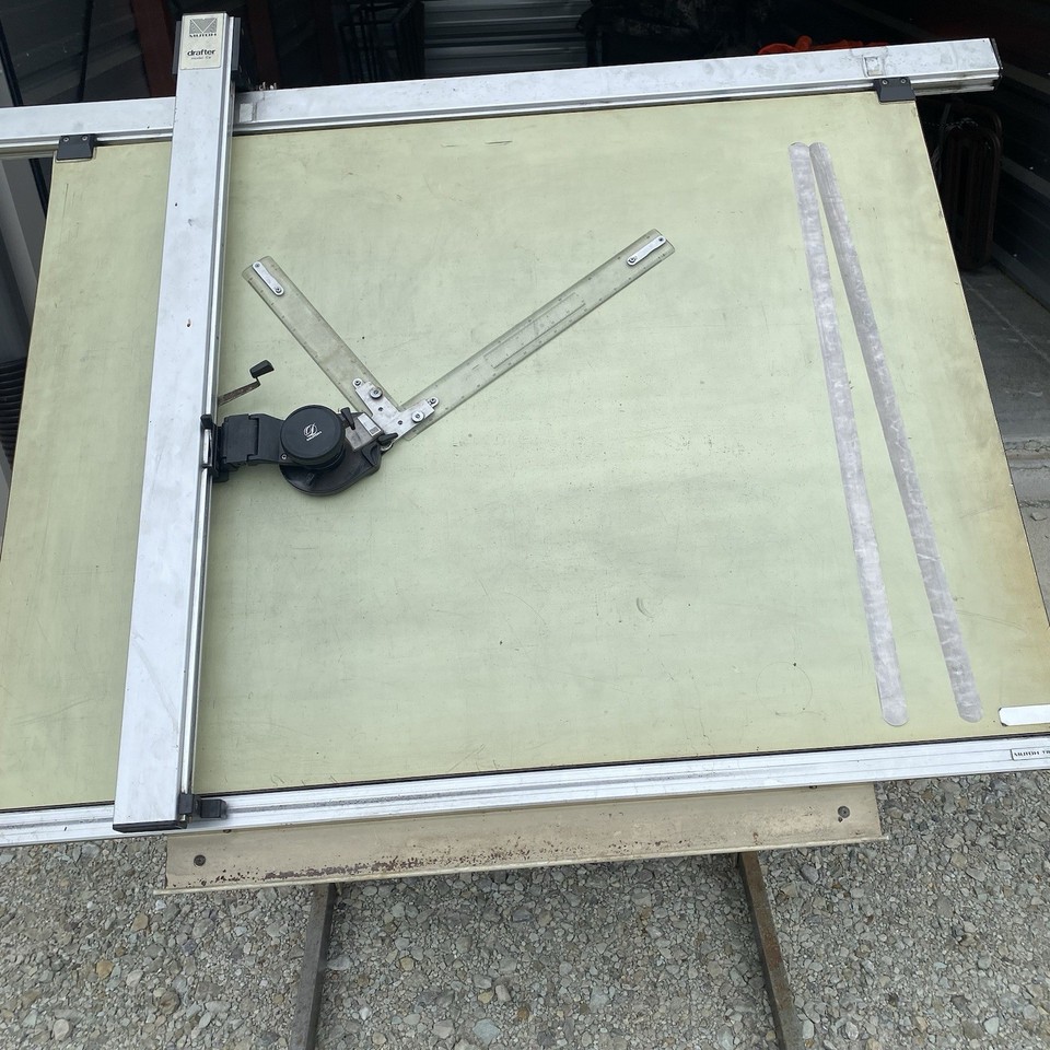 VTG Adjustable MUTOH drafting table W/ drafter Model E2 Japanese Hard ...