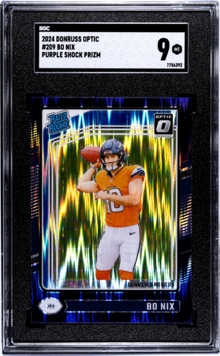 2024 Panini Donruss Optic - Rated Rookie Bo Nix #209 Purple Shock Prizm ...