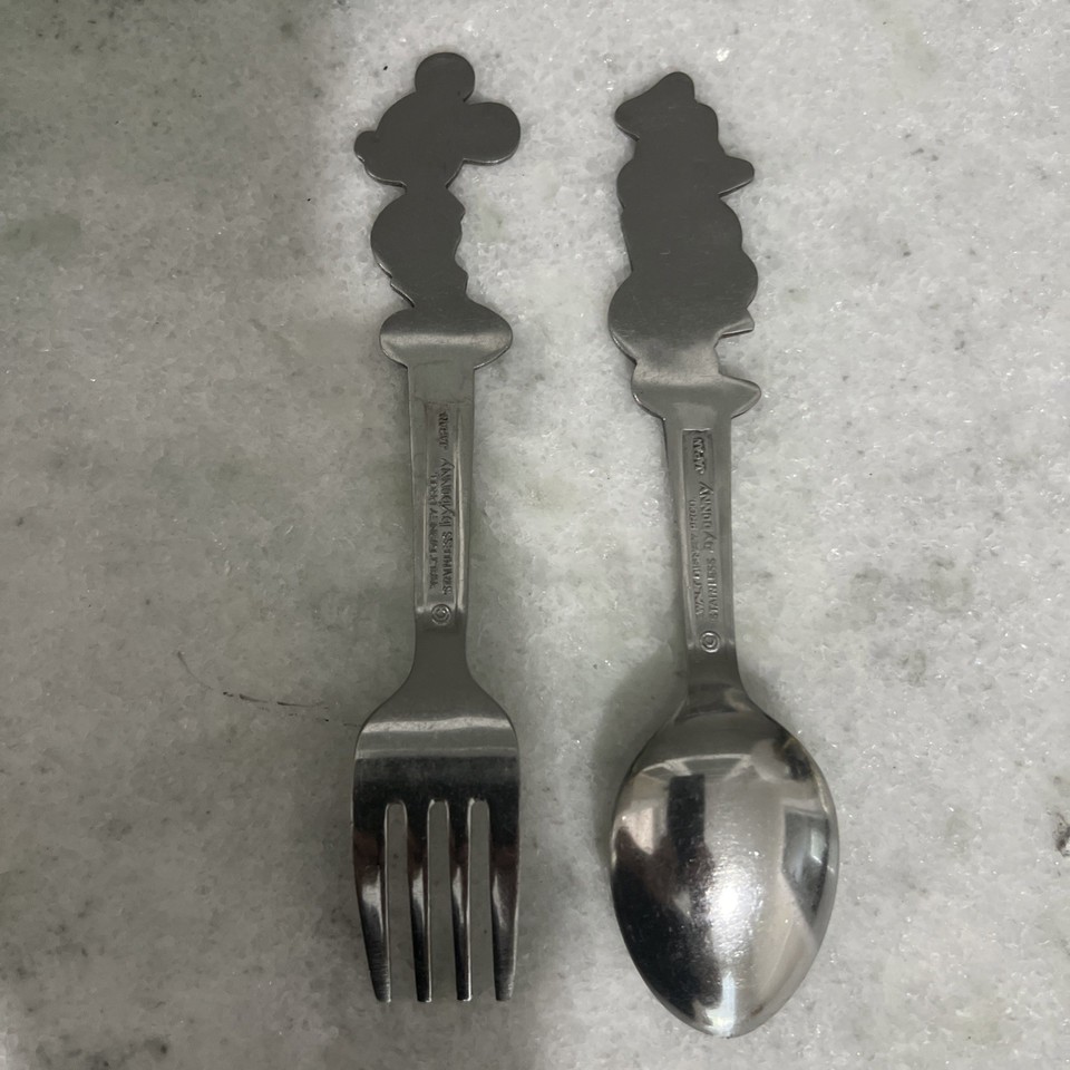 Vintage Disney Stainless Donald Duck Spoon and Minnie Mouse Fork 5.5 ...