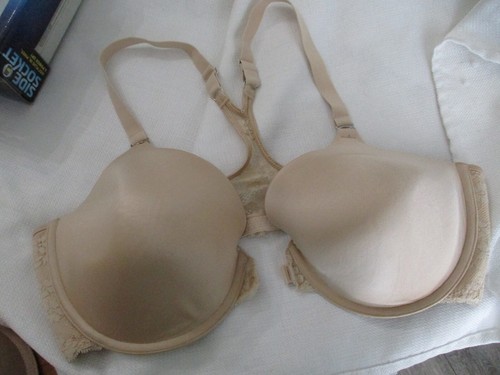 38D 38 D maidenform underwire padded bra nude front closure | eBay