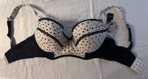 Kensie Stella Demi Corselette Vintage Pretty Bra 34D Ivory & Black ...