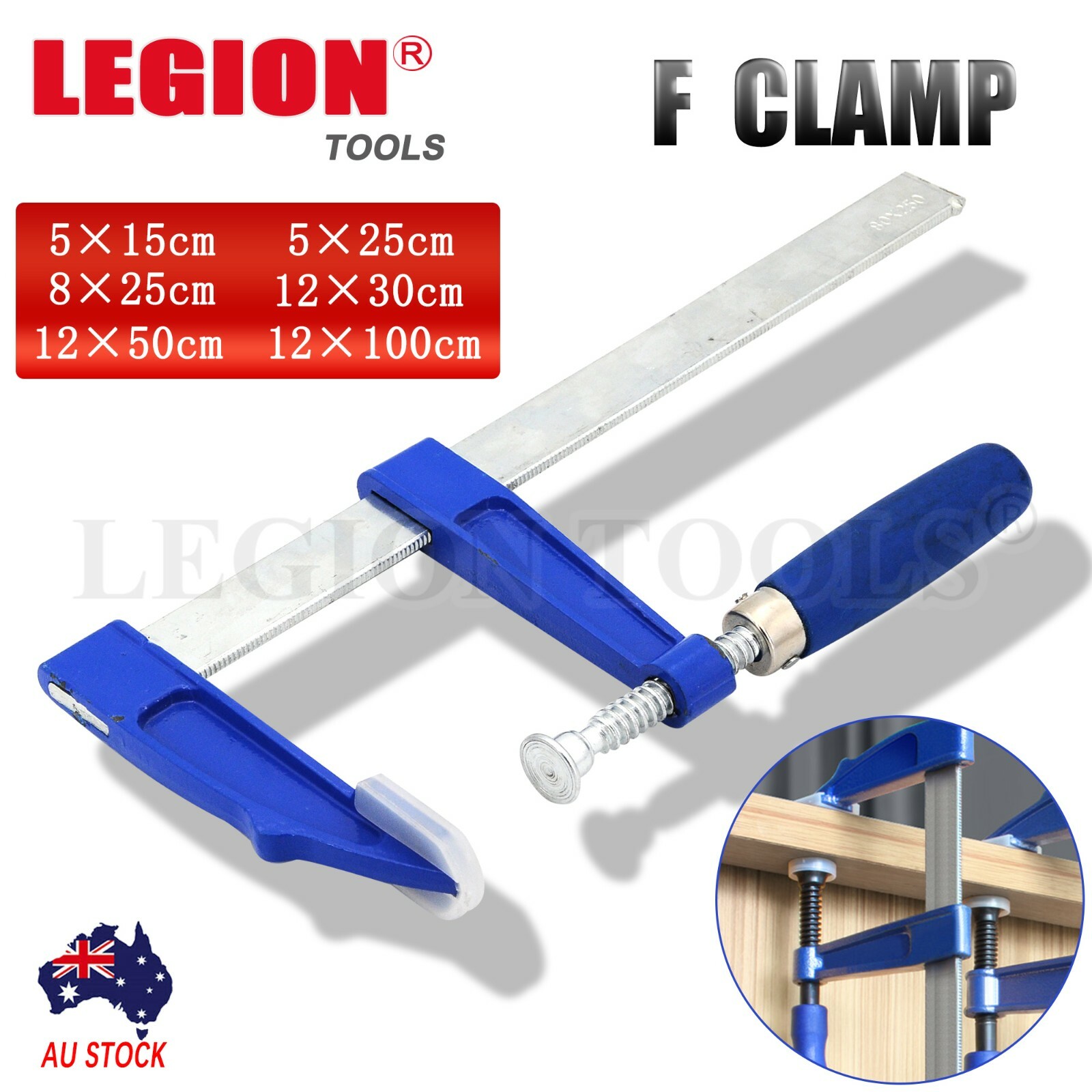 Heavy Duty Woodworking F clamp Quick Release Clamps Bar Adjustable 6 ...