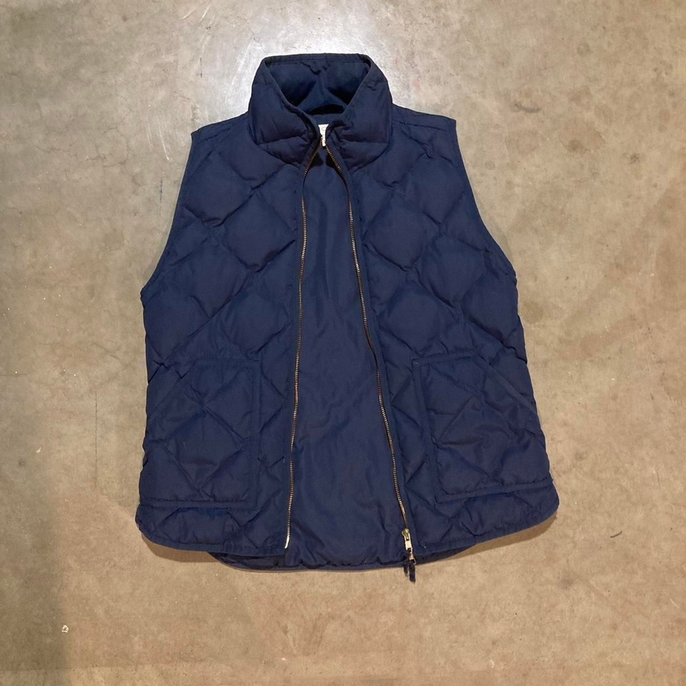 J.Crew Women's Navy and Blue Gilet puffer vest Size S | eBay