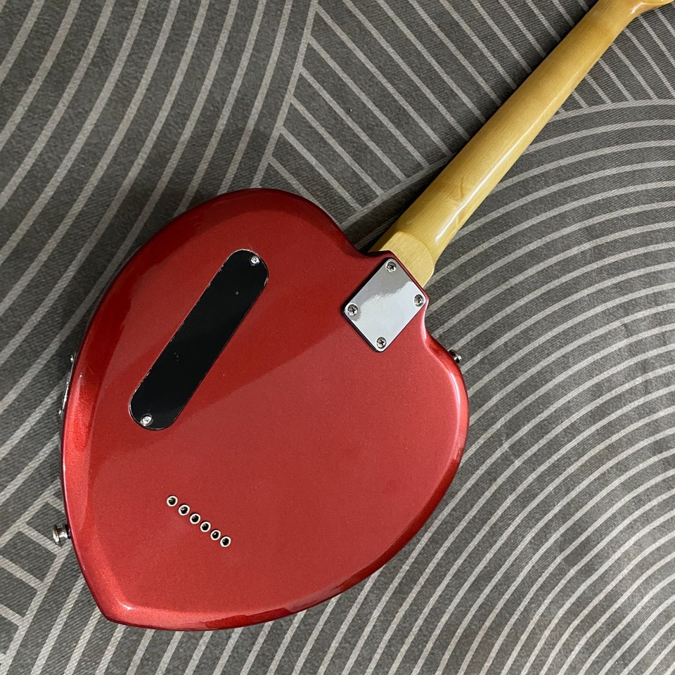 Red heart 6-string electric guitar, maple body, 22 frets, quick ...