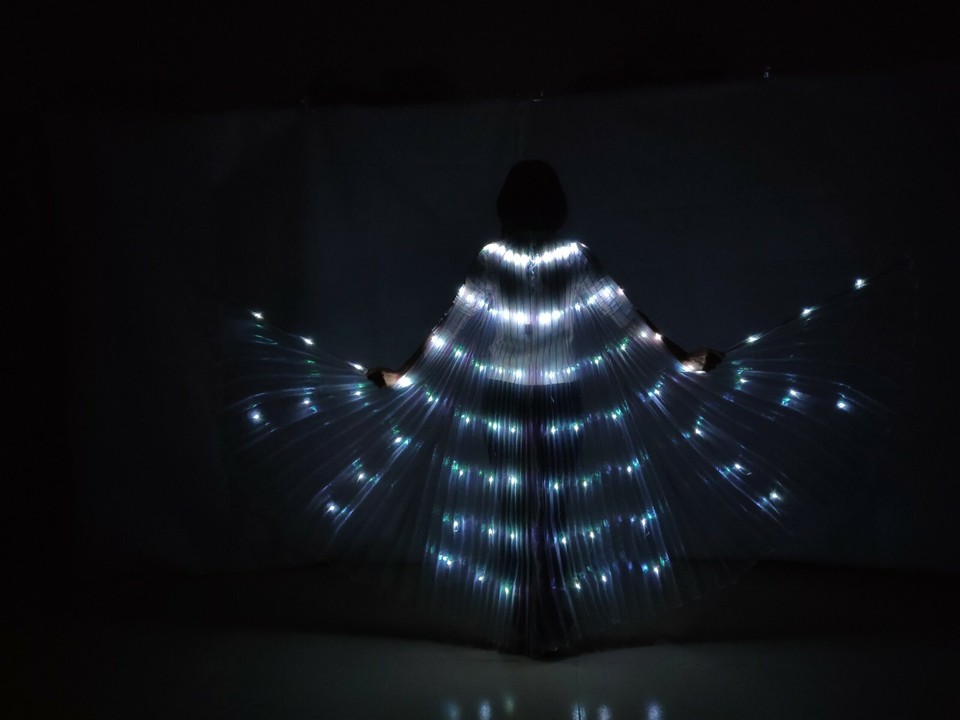 LED Light Isis Wings Belly Dance Costumes 360° Egyptian Sticks ...