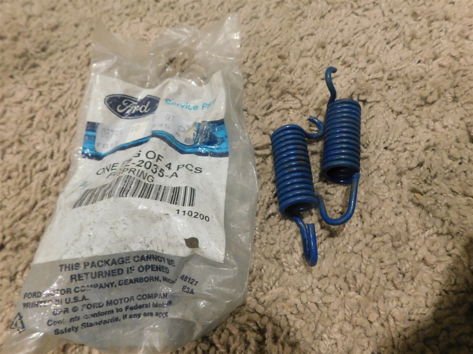 NOS 1994 - 2004 FORD RANGER REAR BRAKE SHOE SPRINGS LOT 2PCS F0TZ-2035 ...