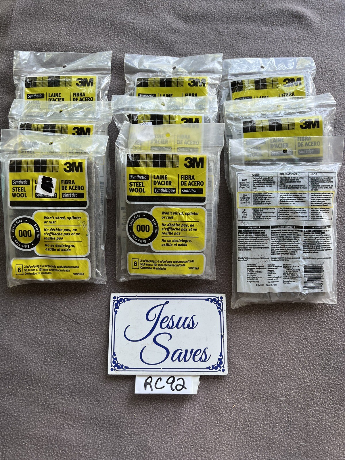 9- Packs 3M Synthetic Steel Wool Pads, Extra Fine Grit 10120NA '000' | eBay