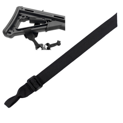 Tactical Buttstock Sling Mount Strap Loop Adapter Webbing Rifle Shotgun ...