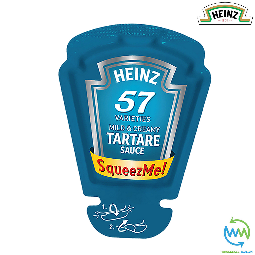 HEINZ TARTARE SAUCE SqueezMe 26ml PACKS Individual Single Portion ...
