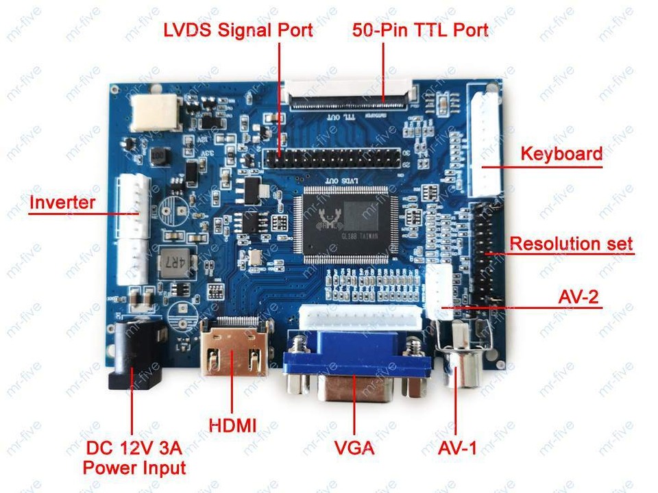 Fit LVDS 40-Pin 2ch 6bit 1600*900 Laptop Screen Controller Board Kit ...