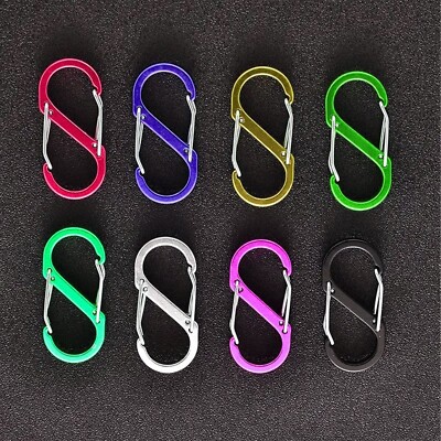 Carabiner Clip Snap Hook Small Key Ring Camping Sports Karabiner Double ...