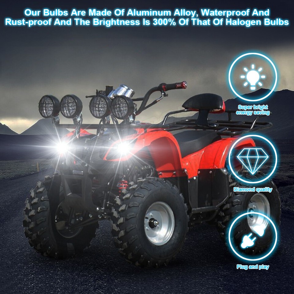 LED Headlight Bulbs For HiSun UTV 500 700 Massimo Bennche MSU TSC HS Hi ...