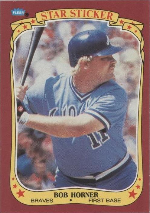 1986 Fleer Star Stickers - Bob Horner #60 for sale online | eBay