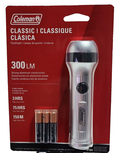 Coleman Classic Six Inch 300LM Strong Aluminum Construction Flashlight ...
