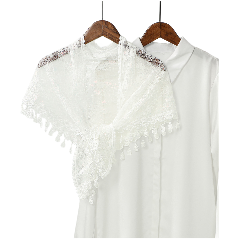 Headwrap Lace Fringe Scarf Lace Trim Design Fringe Detail Breathable ...