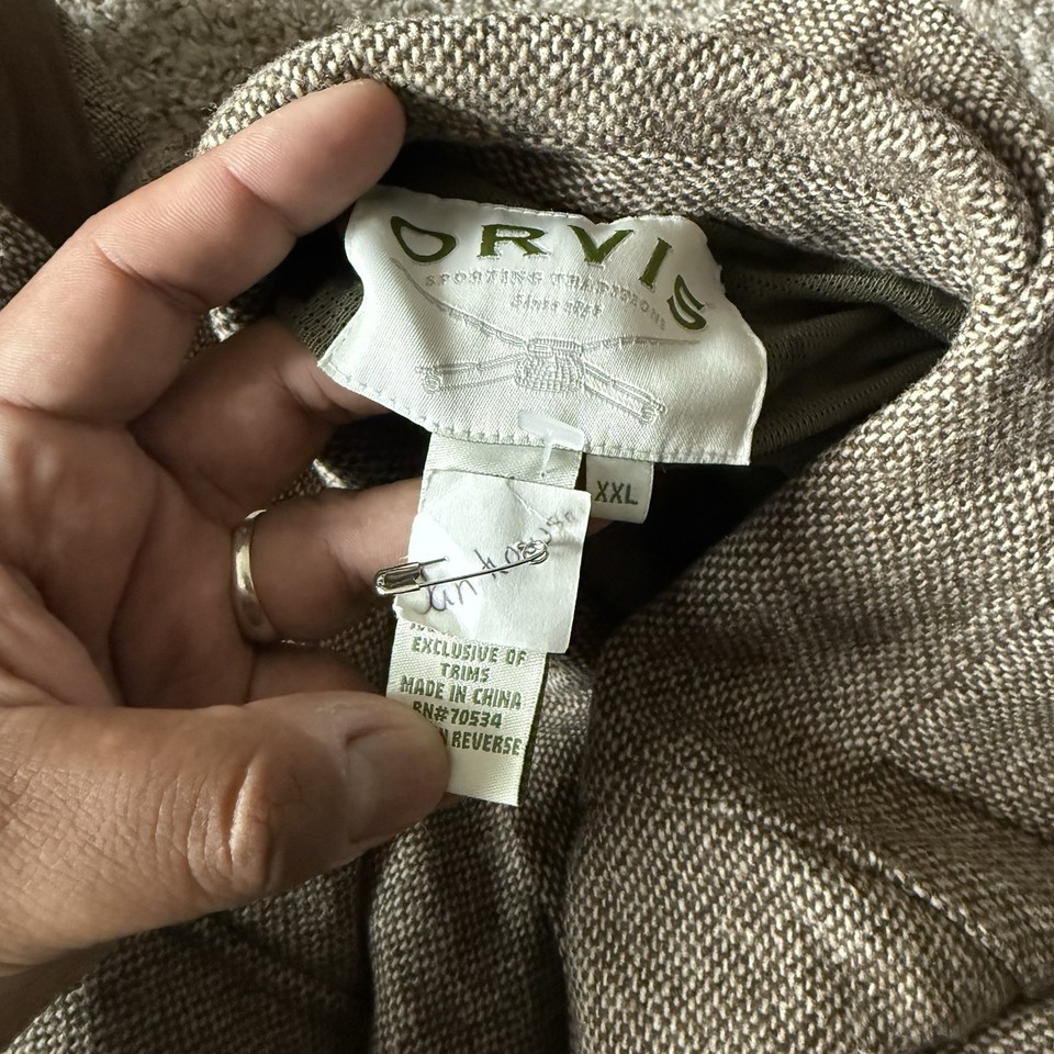 Orvis Donegal Tweed Hunting Jacket Men's Size XXL Wool Brown Elbow ...