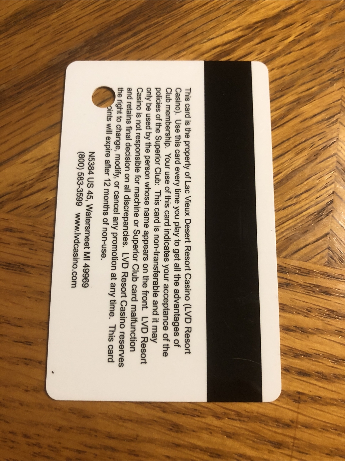 Casino Players Club Card Lac Vieux Desert Resort Superior Club Rewards ...