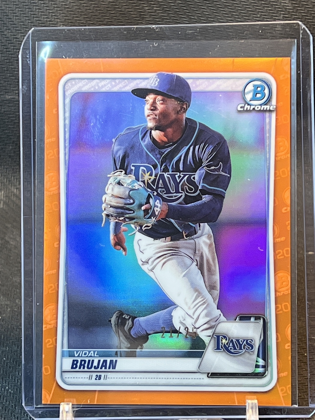 2020 Bowman Chrome Prospect Orange Refractor Vidal Brujan #21/25 | eBay