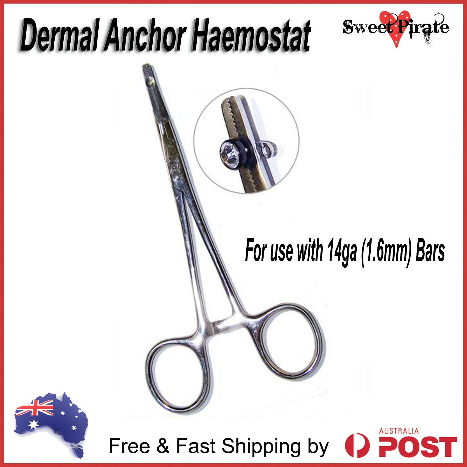 Steel Body Piercing Tools Septum Hemostat Forceps Dermal Scissors 16 ...