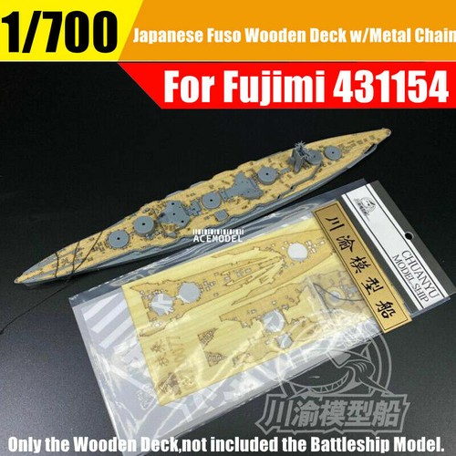 1/700 Scale WWII IJN Fuso Battleship Wooden Deck w/Metal Chain for ...
