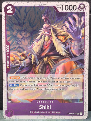 Shiki OP06-073 Pirate Foil The Best Vol 2 One Piece PRB-02 Near Mint ...