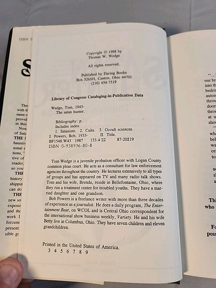 The Satan Hunter by Thomas W. Wedge Robert Powers Demons Devil Occult ...