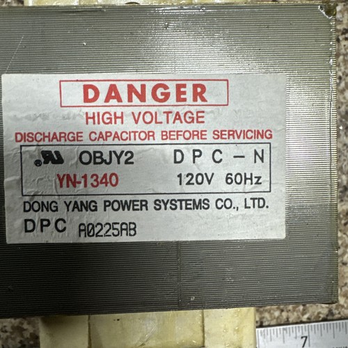 24AA12 OSTER OM0701A8B MICROWAVE PARTS: ONG YANG YN-1340 TRANSFORMER: 0 ...