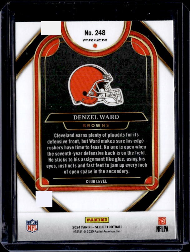 2024 Panini Select #248 Denzel Ward Black & Gold Prizm Shock | eBay