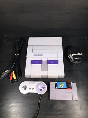 Super Nintendo SNES 1CHIP-01 SNES Console W Controller, Cables And ...