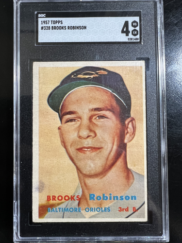 1957 TOPPS BASEBALL CARD #328 BROOKS ROBINSON SCARCE SERIES SGC 4 ...