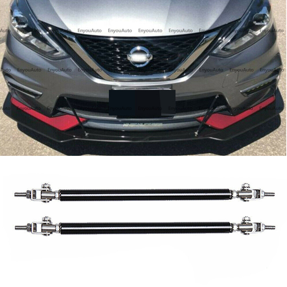 Car Universal Adjustable Front Bumper Lip Splitter Strut Rods Support ...