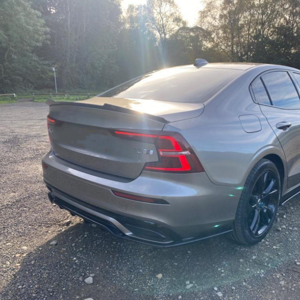 FOR VOLVO S60 2019-2024 GLOSS BLACK V STYLE HIGHKICK DUCKBILL TRUNK ...