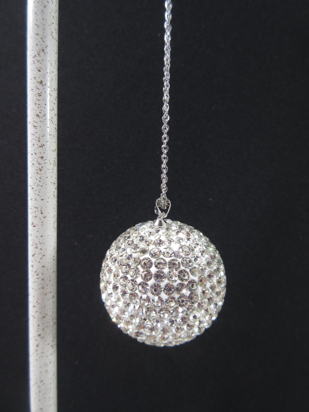 Rhinestone Disco Ball Car Rearview Mirror Hanging Ornament Necklace ...