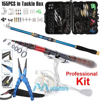 Telescopic Fishing Rod Sea Saltwater Spinning Pole Reel Fishing Pliers ...