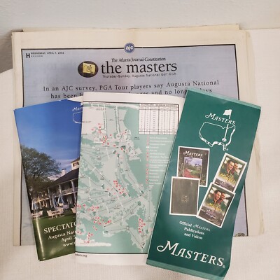 2004 Masters Gold Paperwork Lot Pamplet Map Spectator Guide Set | eBay