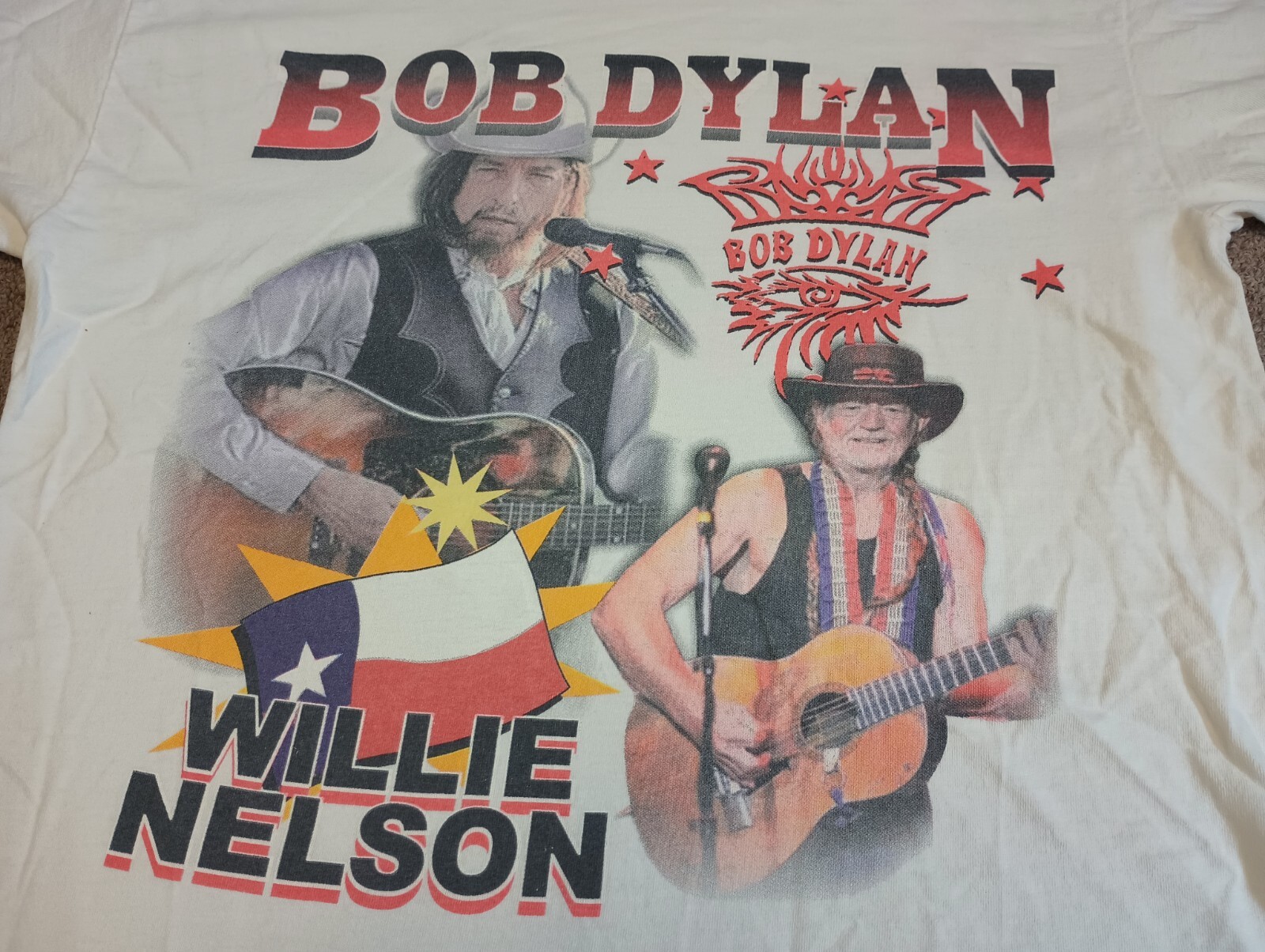 Bob Dylan Willie Nelson Concert T Shirt Short Sleeve … - Gem