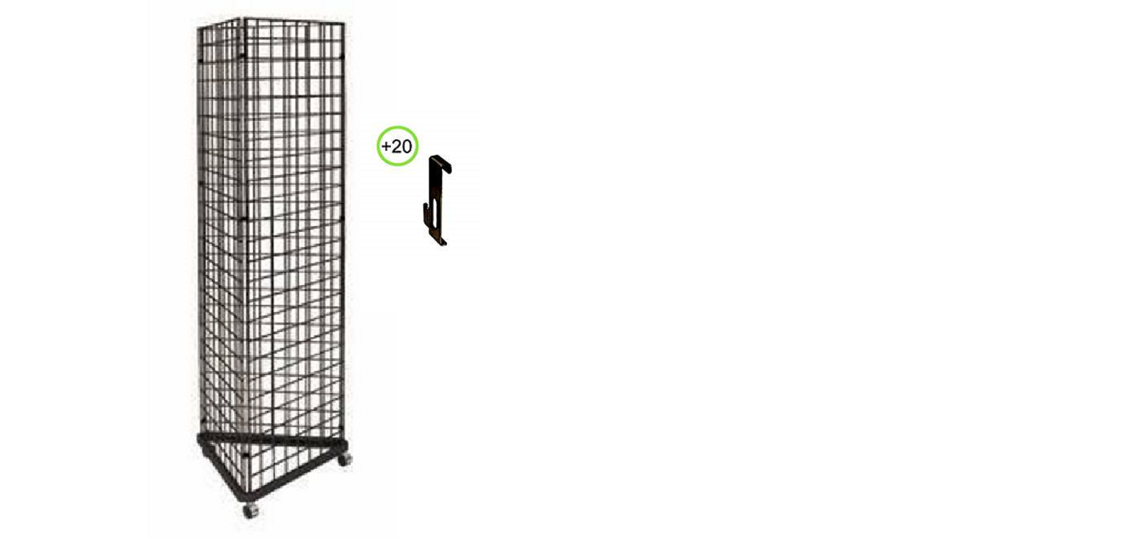 New! 3-Sided Gridwall Triangle Display + 20 Pcs.Utility Hooks - Black ...