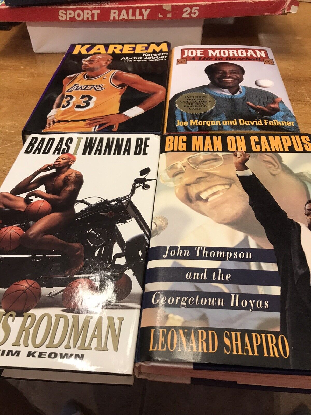 LOT 4 Hardcover Books KAREEM Abdul-Jabbar DENNIS RODMAN JOE MORGAN JOHN ...