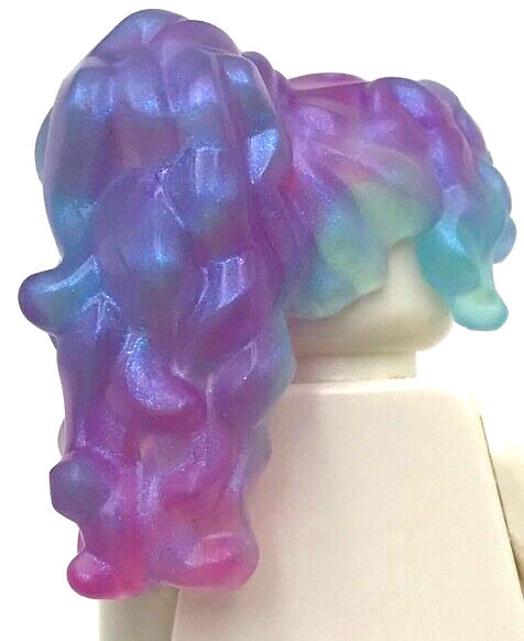 Lego New Satin Trans-Light Blue Minifigure Hair Female Long Wavy High ...