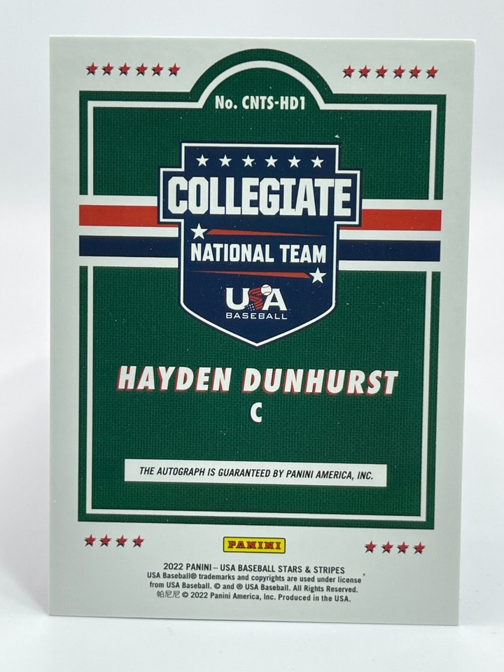 2022 USA Stars & Stripes HAYDEN DUNHURST Auto AUTOGRAPH Free Shipping ...