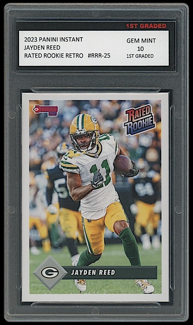 Jayden Reed 2023 Panini Instant 1st Graded 10 Retro Rated Rookie Card ...