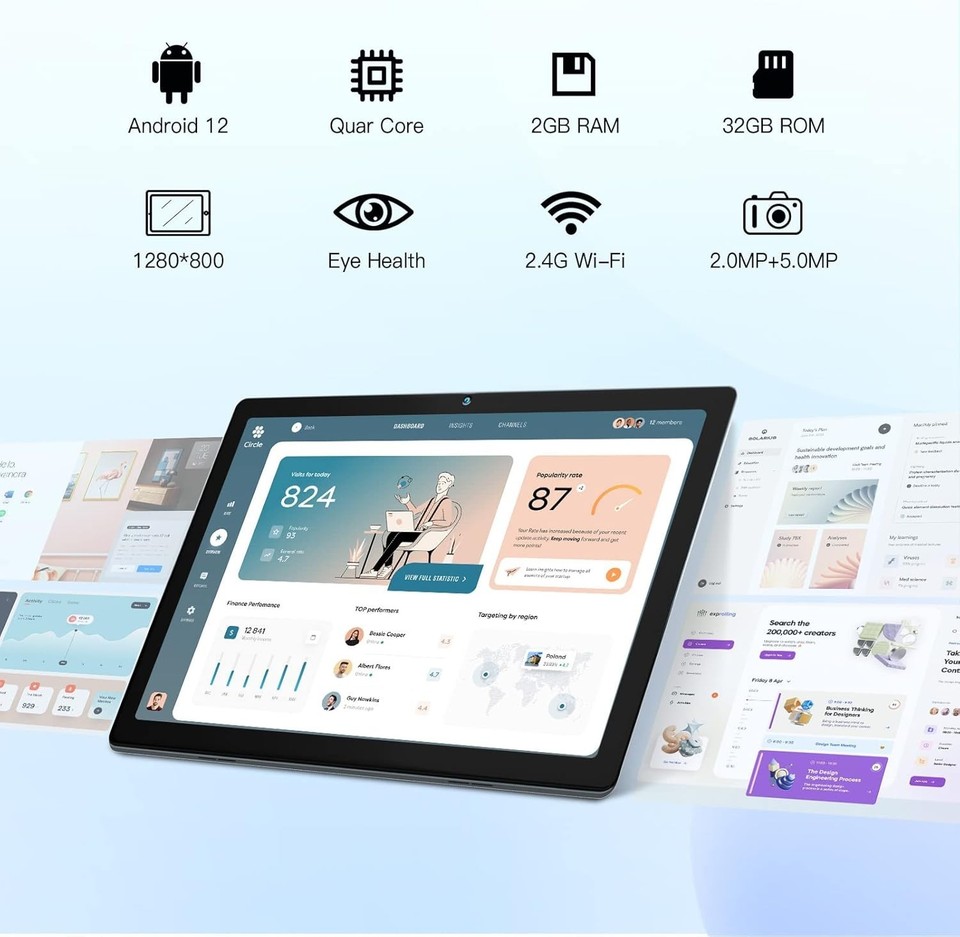 Smart Life MB1001 Within Reach 10.1" 64 GB SSD 6GB RAM Gray WIFI Tablet ...