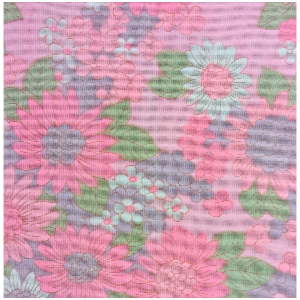 Vintage 1960s 1970s Pink Flower Leaf Groovy Psychedelic Mod Flower ...