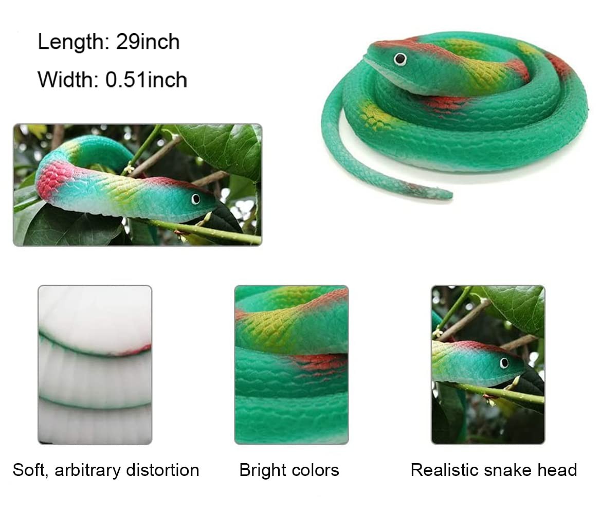 Realistic Rubber Snakes - 4 Pieces 29 Inch Fake Rubber Snake to Keep ...