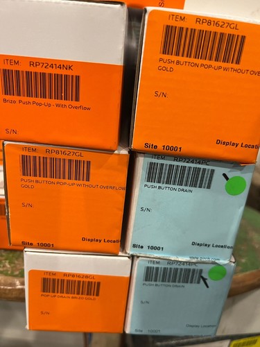 Brizo RP72414GL Luxe Gold Push Button Pop-Up with Overflow | eBay