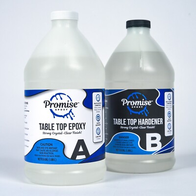 Promise Epoxy - 1 Gallon Kit of Crystal Clear Table Top Epoxy Resin | eBay