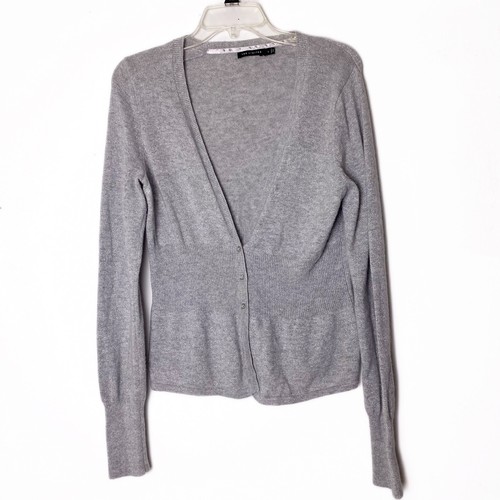 The Limited Gray Wool Rabbit Hair Cashmere Blend Metallic Cardigan Size ...